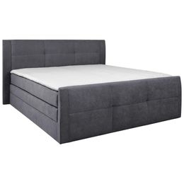 Boxxx Boxspringbett, Grau, Kunststoff, H3, H&ouml;he ca. 19 cm, 180x200 cm, Topper durchgehend, in verschiedenen Gr&ouml;&szlig;en erh&auml;ltlich, Matratze geteilt, Schlafzimmer, Betten, Doppelbetten