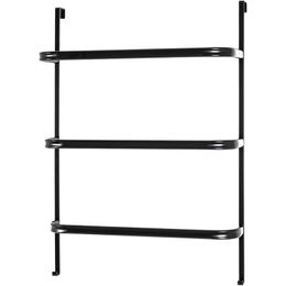HAKU Handtuchregal &raquo;Handtuchleiter, Handtuchstange, T&uuml;rgarderobe, T&uuml;rhandtuchhalter&laquo; freiform - aus Metall Schwarz - B/T/H 55/21/78 cm schwarz Metall 