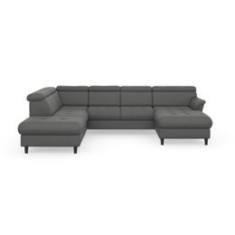 Sit & More sit&more Wohnlandschaft &raquo;Marano U-Form&laquo; inklusive Kopfteilverstellung, optional Schlaffunktion & Bettkasten grau 100% Polyester B/H/T: 304cm x 216cm, 