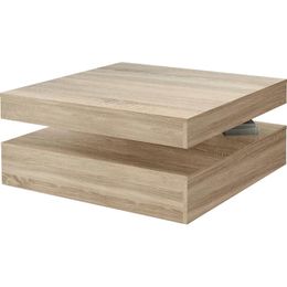 FORTE Couchtisch mit Funktion, drehbare Tischplatte, Breite ca. 78x78 cm braun B/H/T: 78cm x 35cm x 78cm