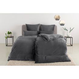 OTTO home Bettw&auml;sche &raquo;Desner3, besonders weich im Griff, Cashmere-Touch&laquo; 2 Bettw&auml;sche mit Rei&szlig;verschluss grau Fleece, Obermaterial: 100% Polyester B/L