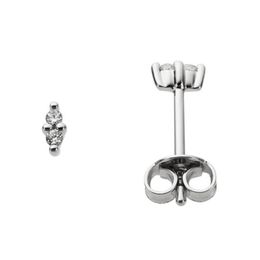 Firetti Damen Paar Ohrstecker &raquo;Schmuck Geschenk Gold 333 Ohrschmuck Raute&laquo; mit Brillant - Krappenfassung wei&szlig; 0,04, 0,04 P2 = erkennbare Einschl&uuml;sse, 