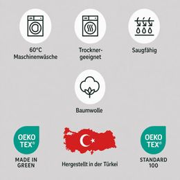 OTTO home Gaestehandtuecher &raquo;Riva, 30x50, Premium Handt&uuml;cher, 500 gr/m&sup2;&laquo; Hoch-Tief-Struktur, Streifen, weich, 5 Jahre Garantie wei&szlig; Webfrottier, 