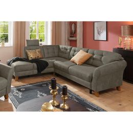 OTTO home Ecksofa &raquo;Trondheim L-Form&laquo; mit Federkern grau Struktur weich ( 97% Polyester, 3% Baumwolle);Luxus-Microfaser ALTARA NUBUCK (100% Polyester);