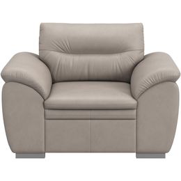 COTTA Sessel &raquo;Leandra&laquo; Polstergarnitur, auch als Set erh&auml;ltlich grau Luxus-Microfaser (100% Polyester);NaturLEDER: Bitte beachten Sie, dass 