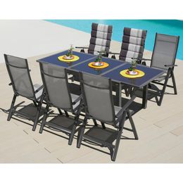 Merxx Garten-Essgruppe &raquo;Amalfi&laquo; 7 Stk. tlg. 6 St&uuml;hle mit Tisch schwarz Obermaterial: 100% Polyester Einheitsgr&ouml;&szlig;e