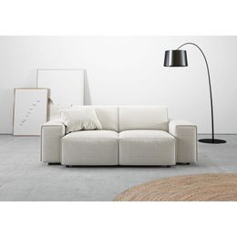 Home Affaire 2-Sitzer &raquo;Glimminge auch in Breitcord + Feincord + Easy care-Bezug&laquo; besondere Kedern&auml;hte,, Zierkissen silber 100% Polyester B/H/T: 194cm 