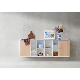 Sideboard &raquo;Mistral Kubus&laquo; Kombination aus 3 Modulen, 2 T&uuml;ren, Wandmontage/stehend, Breite: 207cm wei&szlig; Holzwerkstoff, Massivholz B/H/T: 207cm x 69cm x 