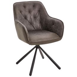 Livetastic Armlehnstuhl, Grau, Holz, Metall, Textil, Pappel, Sperrholz, F&uuml;llung: Schaumstoff, konisch, 61x91x59 cm, Sitzfl&auml;che 360&deg; drehbar, Esszimmer, St&uuml;hle, Esszimmerst&uuml;hle, Armlehnenst&uuml;hle