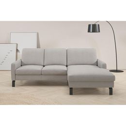 Home Affaire Ecksofa &raquo;Lecce, L-Form, Federkernpolsterung, Breite 224 cm&laquo; inkl. saugroboterfreundliche H&ouml;he & schmale Armlehnen grau 100% Polyester B/H