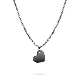 Liebeskind Berlin Damen Kette mit Anh&auml;nger &raquo;Schmuck Edelstahl Urban Heart Herz&laquo; schwarz Edelstahl, L: 45 B: 1mm