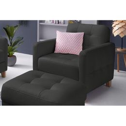 exxpo - sofa fashion Sessel &raquo;Elio, Loungesessel, aufwendige Detailverarbeitung, bequem und modern&laquo; hoher Sitzkomfort f&uuml;r entspannende Momente schwarz 