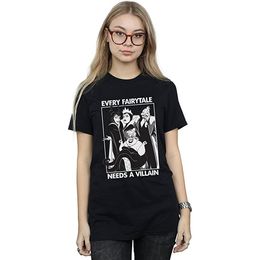 Disney Damen/Damen Jedes M&auml;rchen braucht einen B&ouml;sewicht Baumwoll-Boyfriend-T-Shirt (Schwarz)