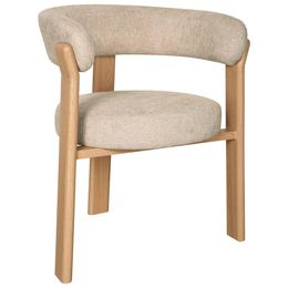 Livetastic Armlehnstuhl, Eiche, Beige, Metall, Textil, Flachrohr, 62x74x56.5 cm, Esszimmer, St&uuml;hle, Esszimmerst&uuml;hle, Armlehnenst&uuml;hle