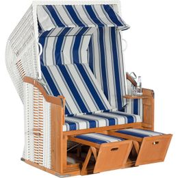 SunnySmart Strandkorb &raquo;Rustikal 250 Basic&laquo; PVC-Stoff, Metallteile wetterfest verzinkt wei&szlig; Einheitsgr&ouml;&szlig;e
