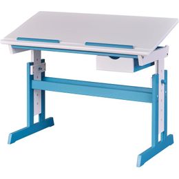 Inter Link Kinderschreibtisch &raquo;Pijii in modernen Trendfarben, h&ouml;henverstellbar & neigbar, ergonomisch&laquo; inkl. Schublade & Buchhalterung, BxTxH: 109 x 55 x 63-96 