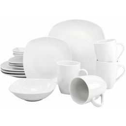 Creatable Kombiservice &raquo;Geschirr-Set Square&laquo; Service, wei&szlig;, 16 Teile, f&uuml;r 4 Personen wei&szlig; Porzellan 16 Stk.