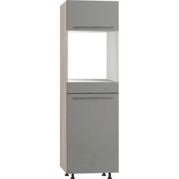 Optifit Backofenumbauschrank &raquo;Bern&laquo; 60 cm breit, 212 cm hoch, mit h&ouml;henverstellbaren Stellf&uuml;&szlig;en grau akaziefarben, B/H/T: 60cm x 211,8cm x 58,4cm, 
