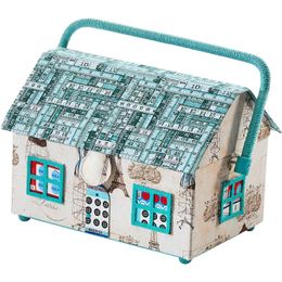 Locker N&auml;hk&auml;stchen &raquo;House&laquo; N&auml;hkorb blau MDF 1 Stk., B/H/T: 25cm x 20cm x 17cm