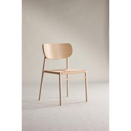 Esszimmerstuhl () Flechtstuhl, Metallrahmen, geflochtener Sitz, leicht, modern beige Polyester, Sperrholz, Stahl B/H/T: 45cm x 80cm