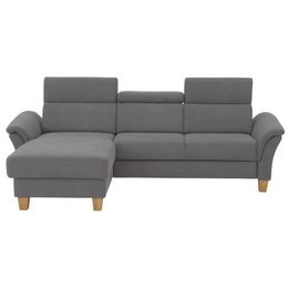 OTTO home Ecksofa &raquo;Conville L-Form&laquo; Federkern, wahlweise mit Schlaffunktion und Bettkasten bzw. Stauraum grau 100% Polyester B/H/T: 256cm x 84cm x 