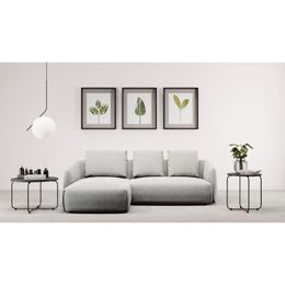 Trendmanufaktur Ecksofa &raquo;Shawn elegantes Designsofa, Breite 232cm, L-Form&laquo; bequem, organischer Form, mit hochwertigem Bezug grau 100% Polyester B/H/T:
