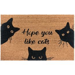 NYVI Fu&szlig;matte Cats - Wetterfest, Rutschfest, Langlebig, f&uuml;r Innen und Au&szlig;en Gr&ouml;&szlig;e:45x75 cm;Farbe:Hope You Like Cats