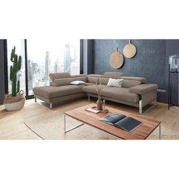 W.Schillig Ecksofa &raquo;finn, toller Sitzkomfort, L-Form, hochwertige Verarbeitungsdetails&laquo; German Design Award 2016, Fu&szlig;gestell Chrom gl&auml;nzend, Breite 