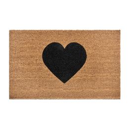 NYVI Fu&szlig;matte Kokos - Rutschfest, Wetterfest, f&uuml;r Innen und Au&szlig;en Gr&ouml;&szlig;e:45x75 cm;Farbe:Black Heart