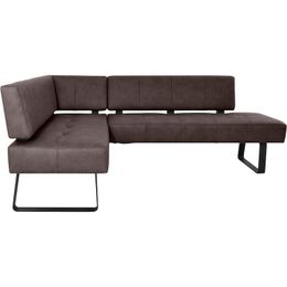 K+w Komfort & Wohnen K+W Komfort & Wohnen Eckbank &raquo;Spider II&laquo; Sitzsteppung, bequem durch Sandwichbauweise, 2 Stellma&szlig;e braun B/H/T: 165cm x 88cm x 195cm, Microfaser 1, 