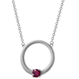 Firetti Damen Kette mit Anh&auml;nger &raquo;Schmuck Geschenk Silber 925 Halsschmuck Halskette Ankerkette Kreis&laquo; mit Zirkonia (synth.) rot Silber 925 (