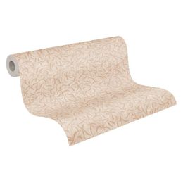 A.S. Cr&eacute;ation Vliestapete &raquo;Terra Tapete Floral&laquo; gemustert matt neutral strukturiert Landhaus-Tapete Natur Tapeten Wohnzimmer Schlafzimmer K&uuml;che Flur Optik beige 