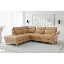 Sit & More sit&more Ecksofa &raquo;Pamela L-Form, Leder, B: 218 cm&laquo; optional Armteilverstellung, Schlaffunktion & Bettkasten grau B/H/T: 218cm x 90cm x 212cm, 