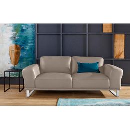 W.Schillig 2,5-Sitzer &raquo;montanaa elegant und edel, bequem, Federkernunterfederung&laquo; mit Metallkufen in Chrom gl&auml;nzend, Breite 212 cm braun B/H/T: 212cm 