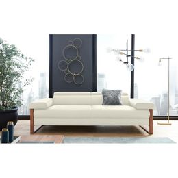 W.Schillig 2,5-Sitzer &raquo;finn&laquo; German Design Award 2016, Fu&szlig;gestell Nussbaum natur, Breite 230 cm wei&szlig; Flachgewebe S22 (100% Polyester);Stoff S37 (100% 