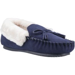 Hush Puppies Agnes Wildleder Damen Hausschuhe Navy