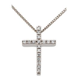 Firetti Damen Kettenanh&auml;nger &raquo;Schmuck Geschenk Gold 585 Halsschmuck Anh&auml;nger f&uuml;r Halskette Kreuz&laquo; mit Brillanten wei&szlig; 0,1 P2 = erkennbare Einschl&uuml;sse,