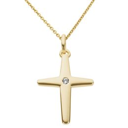 Firetti Kreuzanh&auml;nger &raquo;Schmuck Geschenk Gold 333 Halsschmuck Anh&auml;nger f&uuml;r Halskette Kreuz&laquo; mit Brillant gold 0,01 P2 = erkennbare Einschl&uuml;sse, 