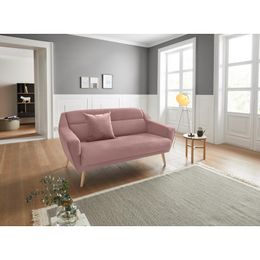 OTTO home 2-Sitzer &raquo;Bille&laquo; mit Naht im R&uuml;ckenkissen und Eiche-Beinen, Design by Morten Georgsen rosa Luxus-Microfaser weich (100% Polyester);Samtoptik