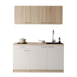 respekta Pantryk&uuml;che &raquo;Ingrid&laquo; zerlegt, wahlweise mit K&uuml;hlschrank, Soft-Close-Funktion, Breite 150 cm beige B/H/T: 150cm x 200cm x 60cm, ohne 