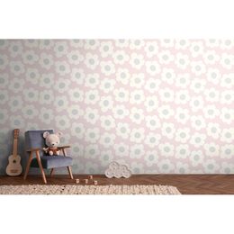 Livingwalls living walls Vliestapete &raquo;Kids Studio Retro Blumen &ndash; Vliestapete f&uuml;r Kinder&laquo; Retro floral gebl&uuml;mt glatt Gro&szlig;e grafische Bl&uuml;ten im freundlichen Retro-