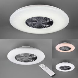 REALITY LEUCHTEN LED Deckenleuchte &raquo;Visby Deckenventilator&laquo; LED-Board 1 Stk. Neutralwei&szlig; Deckenlampe, Ventilator, Fernbedienung, Ventilator getrennt 