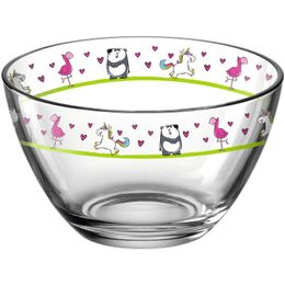 Leonardo Kinderschale &raquo;BAMBINI&laquo; 6 Stk. aus Glas Flamingo/Einhorn/Panda, &Oslash; 12 cm bunt Glas &Oslash; 12cm
