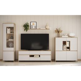 Home Affaire Wohnwand &raquo;Stranda, moderne Anbauwand, Komplettset im Scandi-Style&laquo; 4 Stk. tlg. wei&szlig; Holzwerkstoff B/H/T: 363cmcm x 195cmcm x 39cmcm