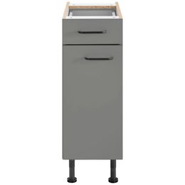 Optifit Unterschrank &raquo;Elga&laquo; mit Soft-Close-Funktion, h&ouml;henverstellbaren F&uuml;&szlig;e, Breite 30 cm grau Holzwerkstoff basaltgrau, B/H/T: 30cm x 87cm x 58,4cm,