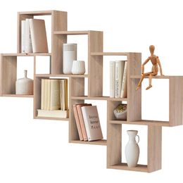 FMD Wandregal &raquo;Lauri&laquo; braun Holzwerkstoff B/H/T: 94,2cm x 120,8cm x 15,6cm
