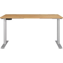 Germania Schreibtisch &raquo;Jet&laquo; moderne Farbvariationen, Breite 120/140/160/180 cm, Made in Germany beige B/H/T: 140cm x 72cm x 80cm, Gestellfarbe silber