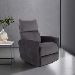 Home Affaire Relaxsessel &raquo;Pineto, TV-Sessel mit Schlaffunktion&laquo; Relaxfunktion, Wohnzimmer, frei stellbar und USB Anschluss grau Velour 100% Polyester 