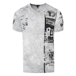 Rusty Neal Washed Biker T-Shirt mit Front & Back Prints