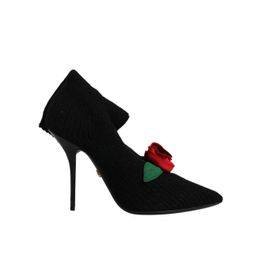 Dolce & Gabbana Dolce & Gabbana Schwarze Stiletto-Abs&auml;tze Stiefel bis zur Wade Schuhe